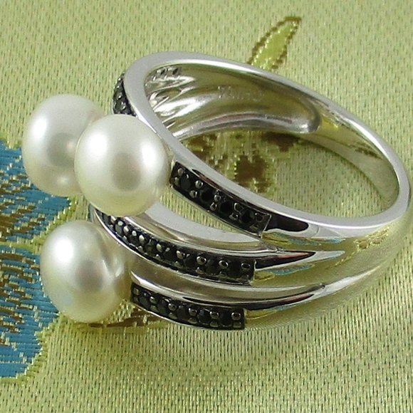 Honora | Jewelry | Honora Cultured Pearl Black Spinel Ring | Poshmark